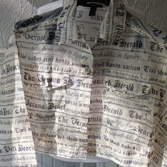 Forever 21 | Tops | Newspaper Print Buttonup Shirt | Poshmark